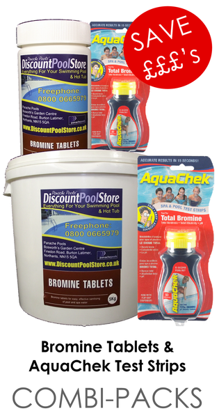Bromine Tablets, AquaChek Test Strips Combi Packs – Panache Pools ...