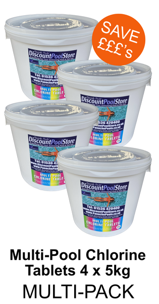 Large 200g Multi Pool Chlorine Tablets 5kg (Twin Pack or Four Pack ...
