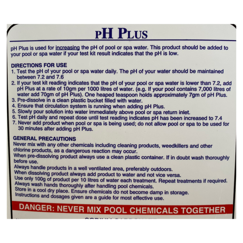 pH Plus (Sodium Carbonate / Soda Ash) pH Up, pH Increaser 1kg or 5kg ...