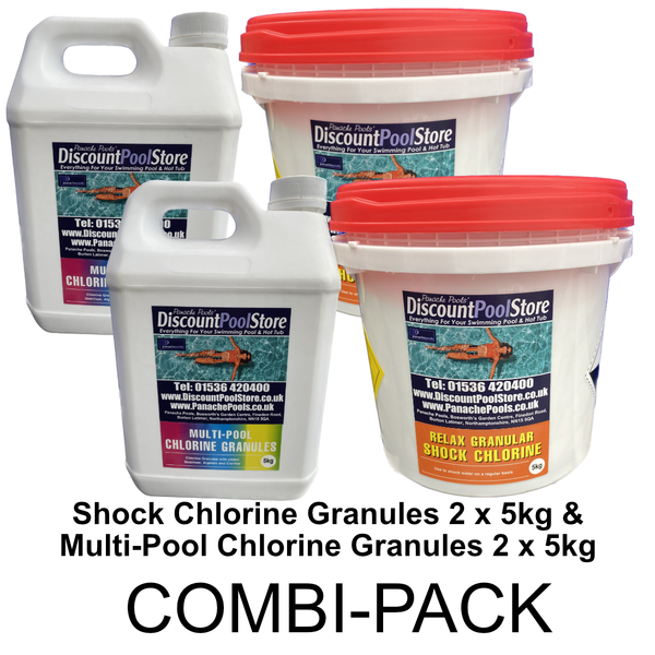 Shock Chlorine Granules 5kg & Multi Pool Chlorine Granules 5kg Combi P ...