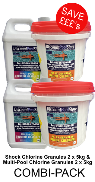 Shock Chlorine Granules 5kg & Multi Pool Chlorine Granules 5kg Combi P ...